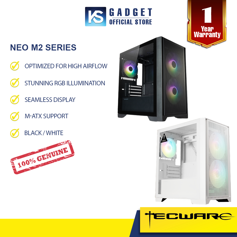 Tecware NEO M2 TG ARGB MATX CASE (BLACK) - 1 Year Warranty | Shopee ...