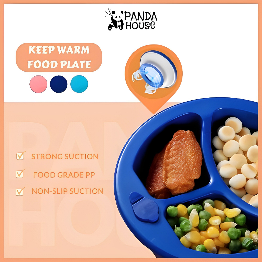 Baby Suction Keep Warm Food Plate Bowl Spill Proof Training Pinggan ...