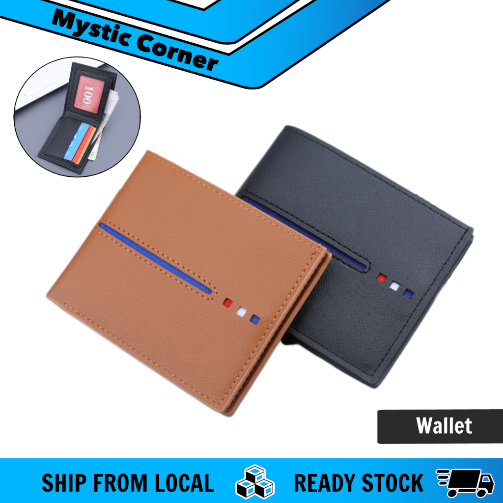 Men Short Bifold Wallet with PU Material with Simplicity Design ...