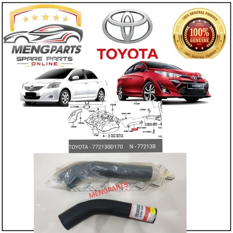 ORIGINAL TOYOTA VIOS NCP93 & NCP150 NSP151 2007Y-2021Y FUEL TANK HOSE ...
