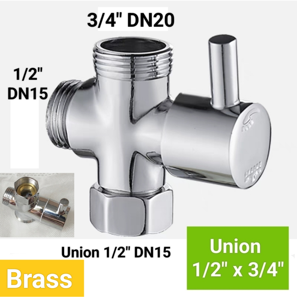 Universal 3 Way Union Valve Stardard size Shower Diverter Valve Water ...