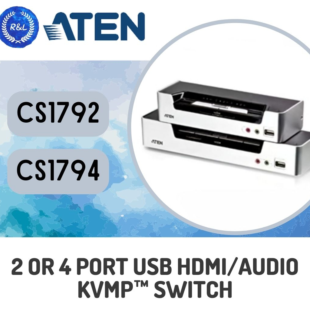 Aten CS1792 2-Port USB HDMI/Audio KVMP™ Switch / CS1794 4-Port USB HDMI/Audio KVMP™ Switch ...