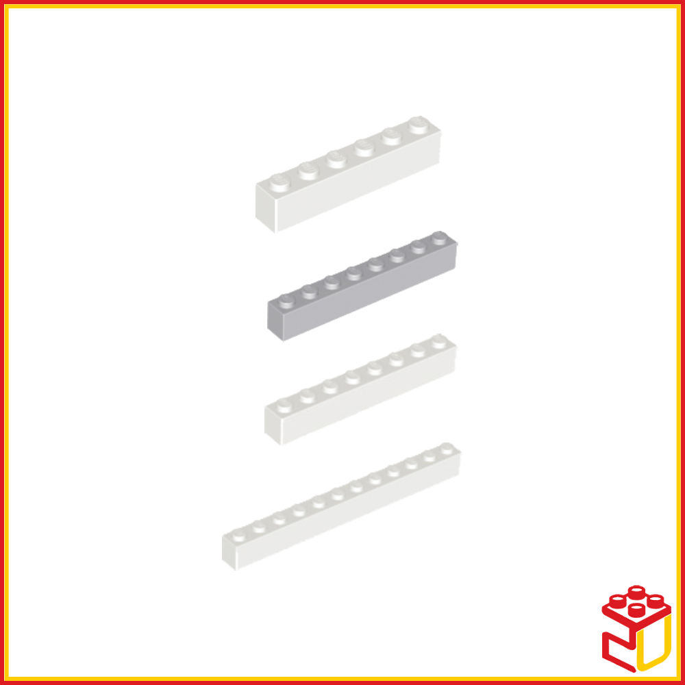 (Ready Stock) 3008/6112 LEGO Parts Brick Profile White Brick 1 x 6 x 8 ...