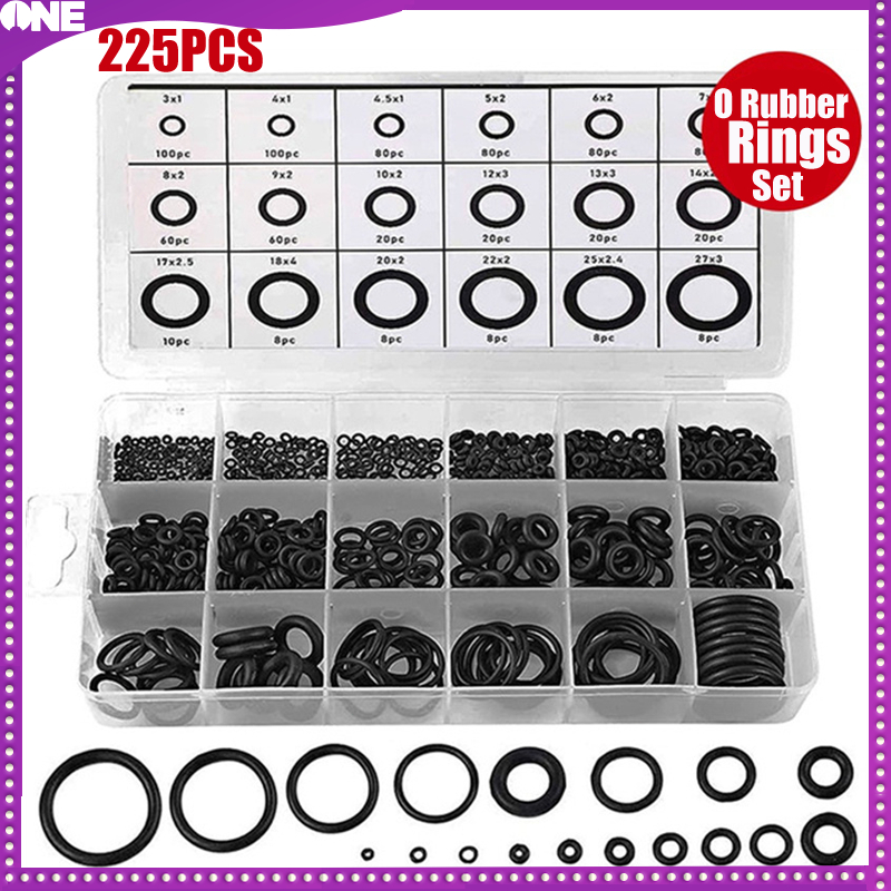 FJONE 225Pcs O-ring Rubber Gaskets Seal Ring Set Nitrile Rubber High Pressure O-Rings NBR Faucet ...