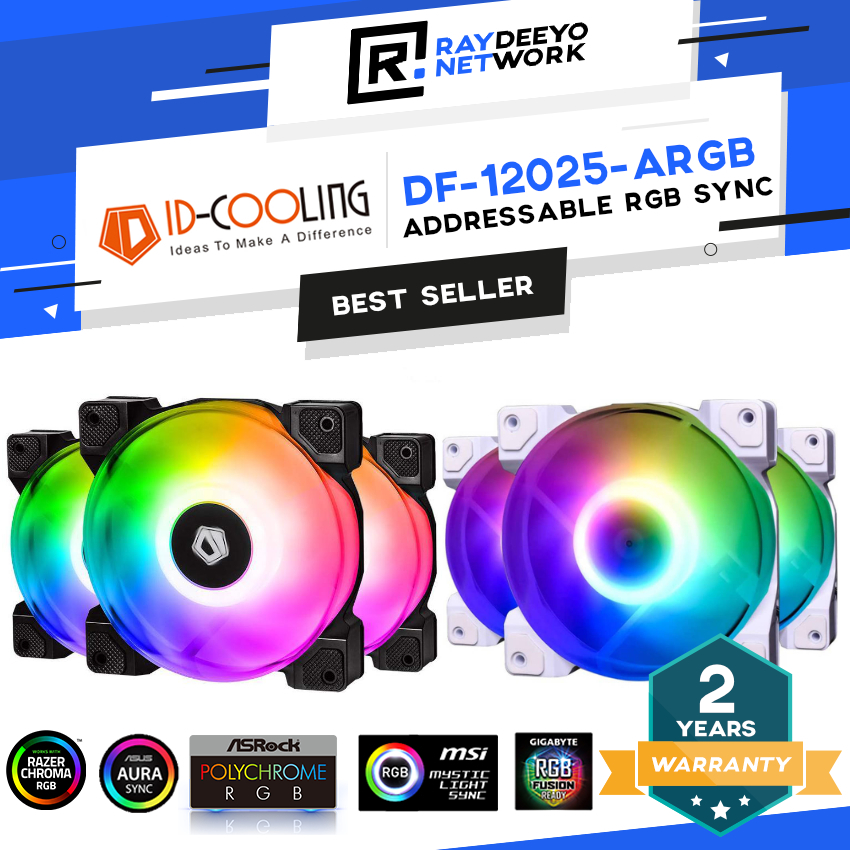 ID Cooling DF-12025 ARGB Case Fan Trio Set [Synchronizes with ARGB Motherboard] | Shopee Malaysia