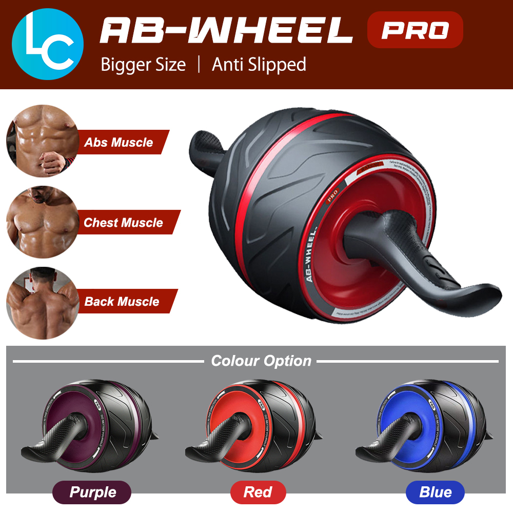 LC Abs Roller Abdominal Wheel Silent Abdominal Muscle Trainer Ab Roller Gym Fitness Equipment ...