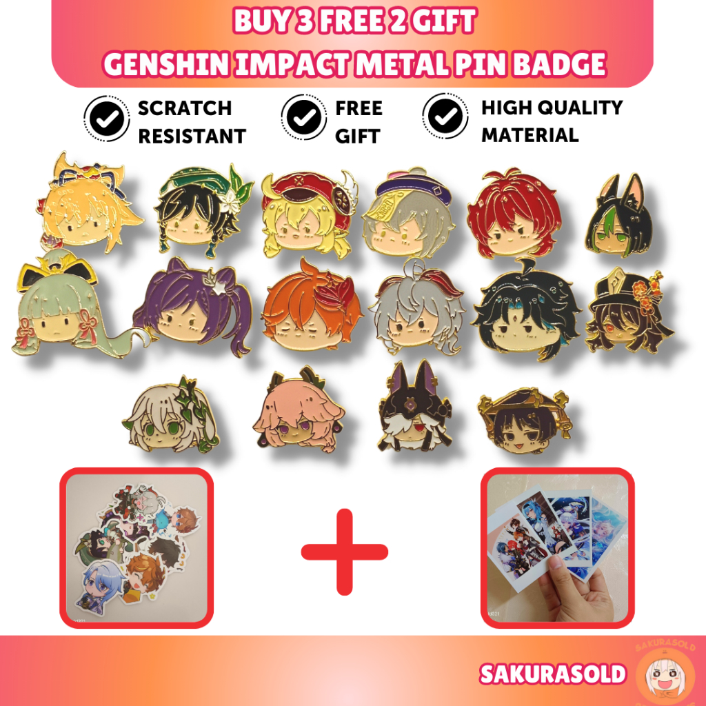 Genshin Impact Pin Genshin Impact Brooches Genshin Pin Badge Mini Pin ...