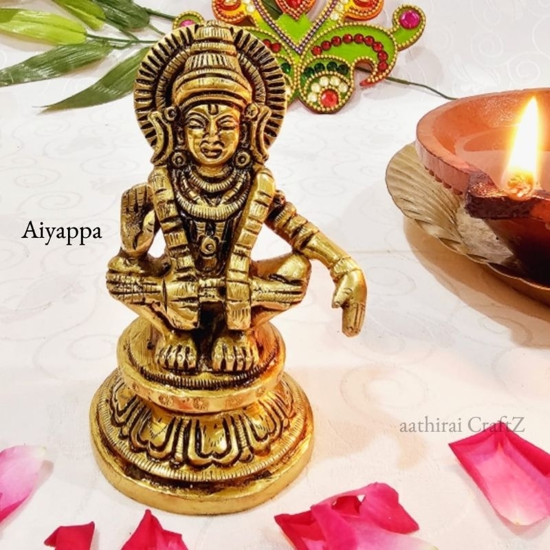 Sabarimala Aiyappa/ Aiyappan Idol Brass Antique FinishGod Ayyappa Brass ...