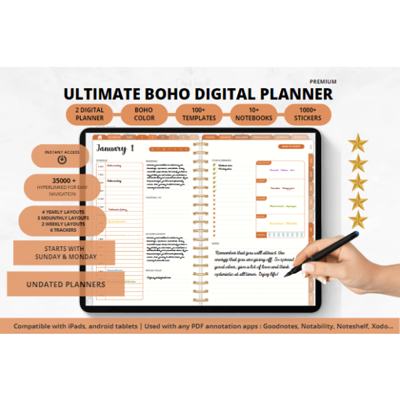 Boho Digital Planner Bundle | Planner Digital Terbaik | | Shopee Malaysia