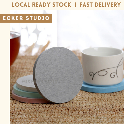 [Local Stock]Anti-Slip Diatomite Cup Coaster Mat Earth Stone Fast Dry ...
