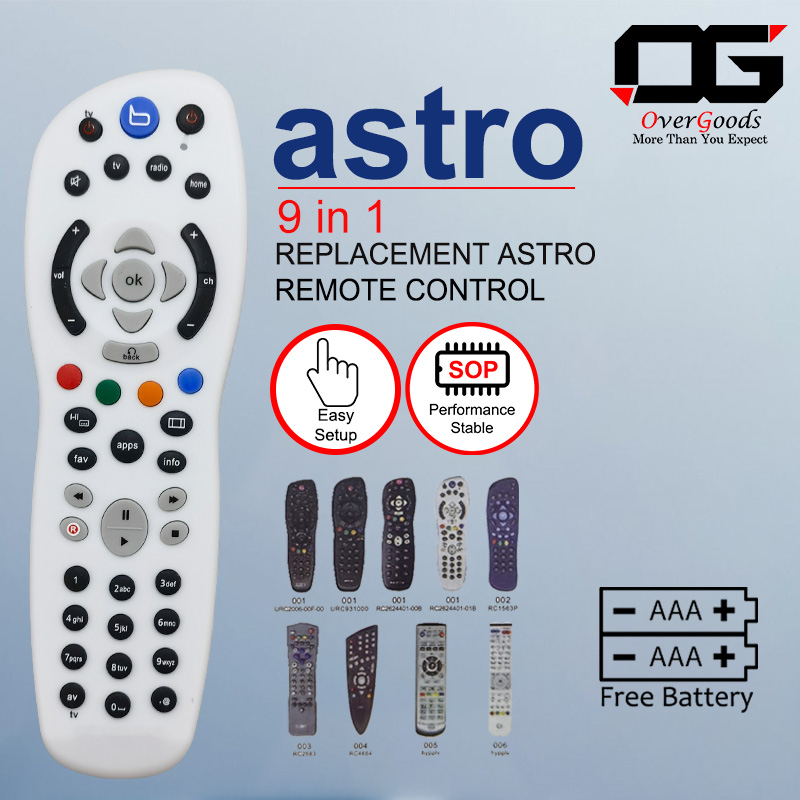 REMOTE CONTROL Replacement Astro 9 in 1 For ASTRO PVR, ASTRO BEYOND ...