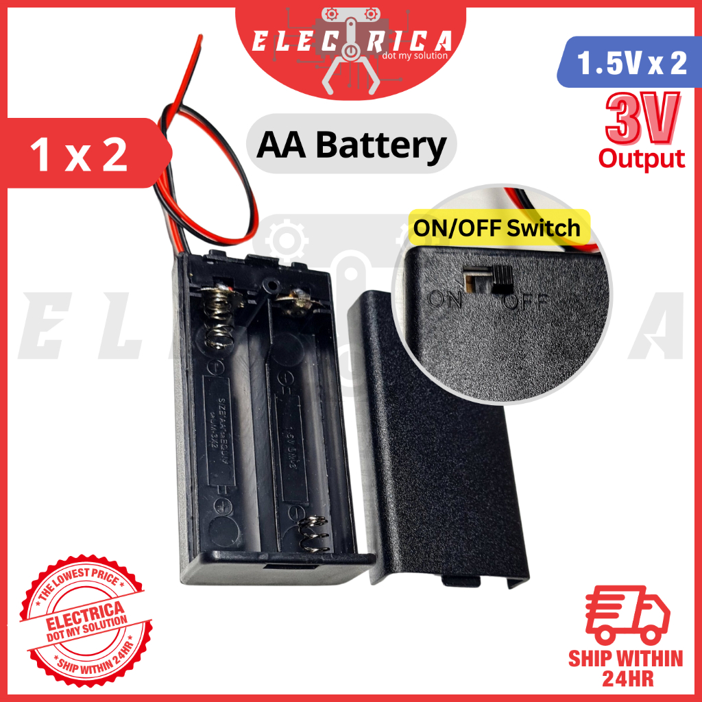 AA Battery Holder c/w DC Jack / XH2.54 / PH2.0 / SM2.54 / JST SYP Connector AA Battery | Shopee ...