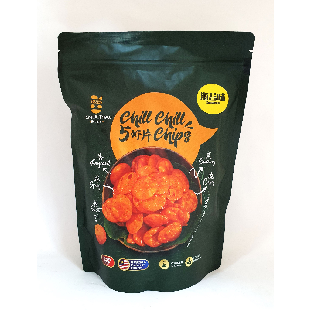 Chill Chill 5虾片Chips (Original原味/ Tom Yam东炎/ Mala麻辣/ Seaweed海苔/ Tomato ...