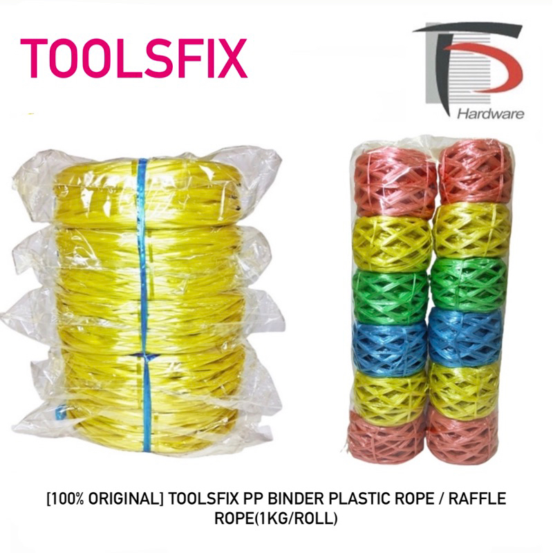 [100% ORIGINAL] TOOLSFIX PP BINDER PLASTIC ROPE / RAFFLE ROPE(1KG/ROLL ...