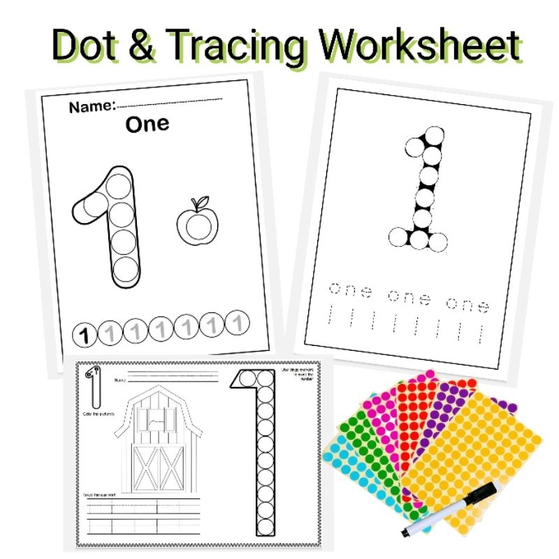 Number Do A Dot Activity Worksheet Tracing Worksheet Dot Sticker ...