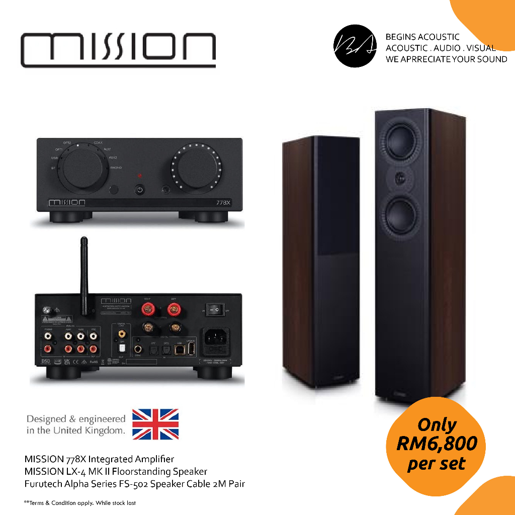 Mission 778x Integrated Amplifier + Mission LX-4 MK II Floorstanding ...