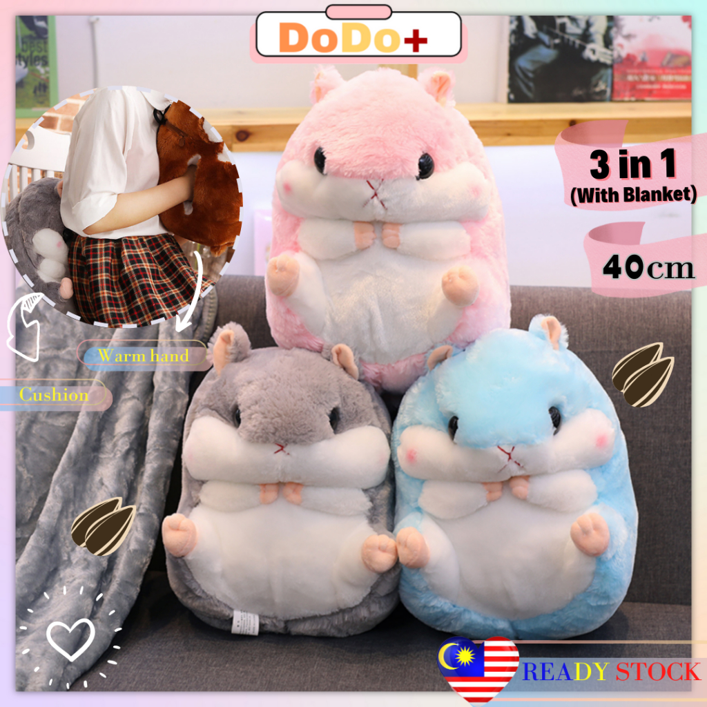 【DODO+】Hamster 3in1 With Blanket Warm Hand Adult Stuffed Pillow Kids ...