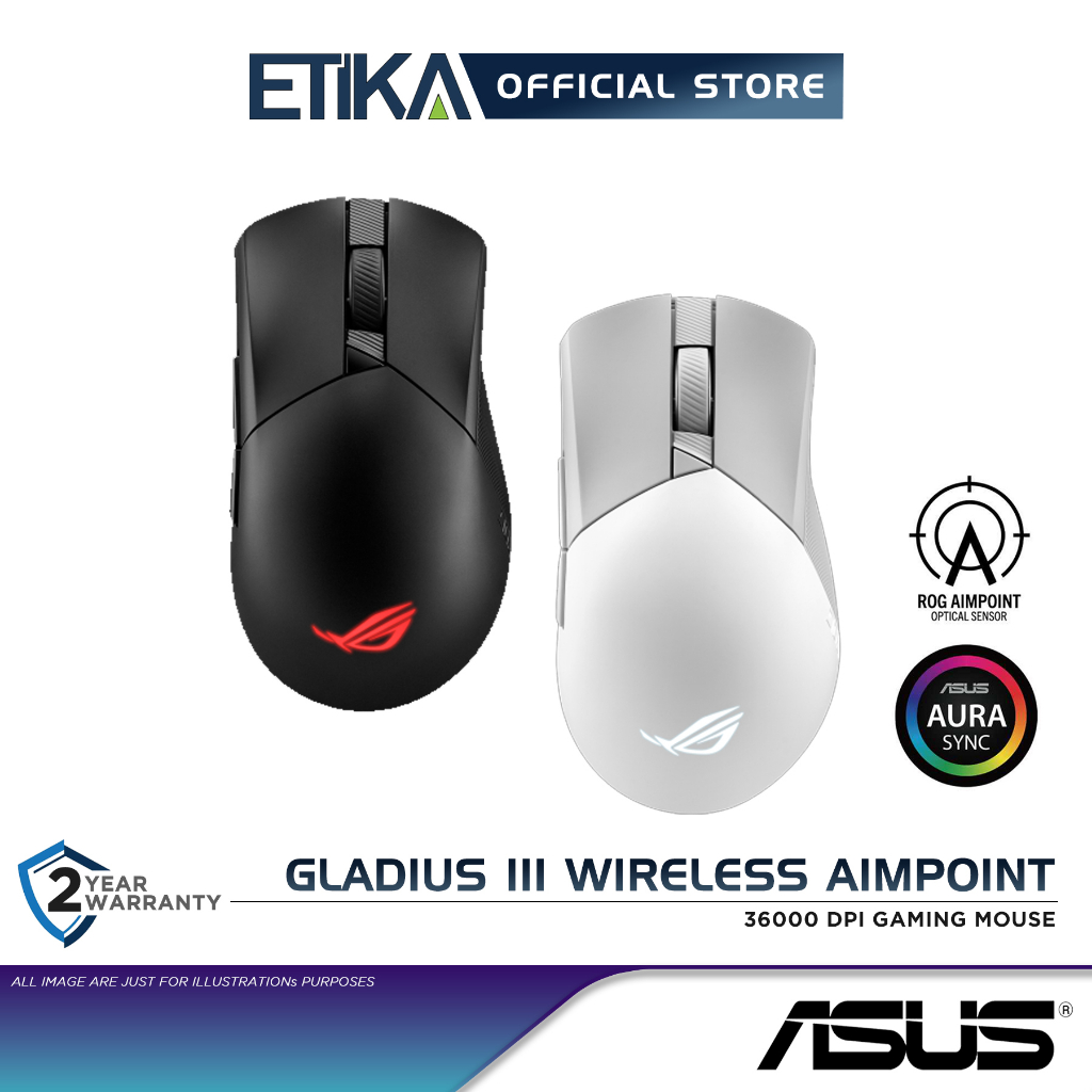 Asus P711 ROG Gladius III Wireless AimPoint | 36,000 DPI Lightweight 79-gram Wireless RGB Gaming ...