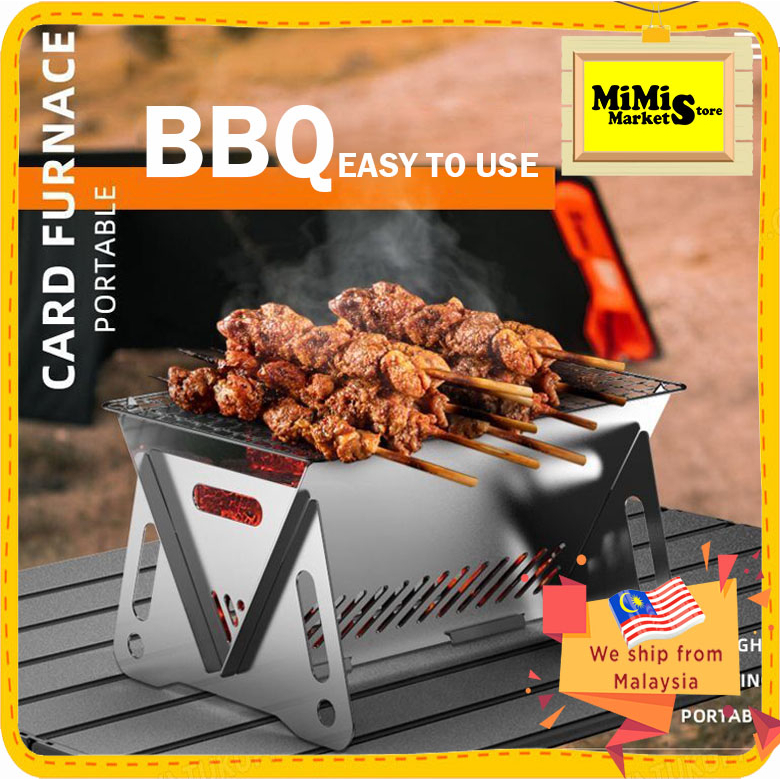 Outdoor foldable multi-purpose wood stove stainless steel barbecue ...