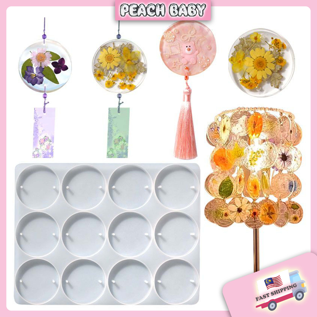 Round Resin Mold Flower Resin Lamp Starter Set DIY Resin Silicone Mold ...