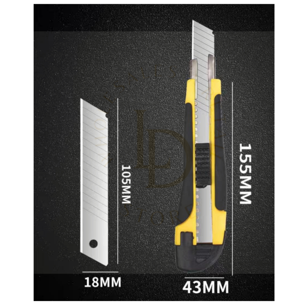 Rubber Handle Big Size Cuter Knife 18MM Cutter Utility Knife / Pisau ...