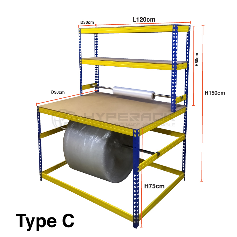 🐘[FREE SHIPPING] HYPERACK™️ Heavy Duty Packaging Table Online Seller Packing Table Boltless Rack ...