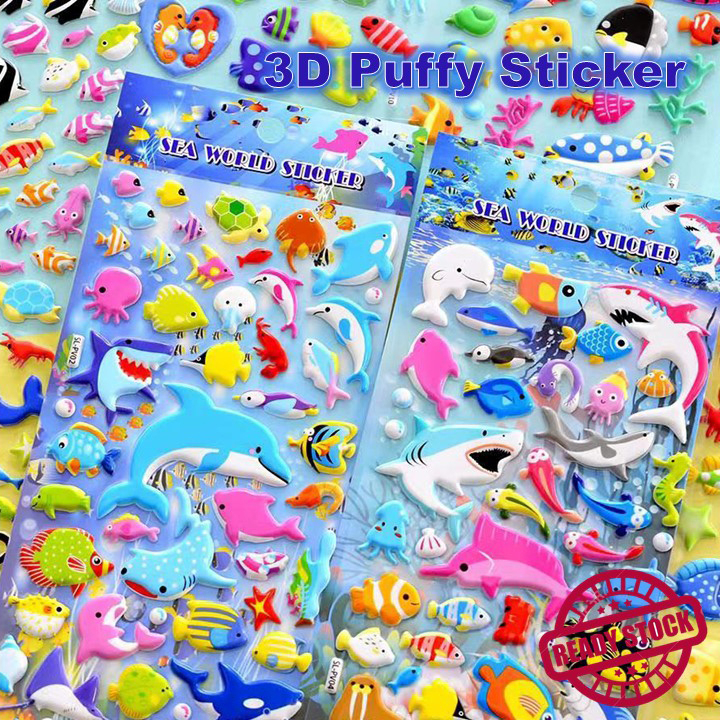 3D Puffy Sticker Bubble Sticker Underwater Ocean Fish Scrapbooking ...