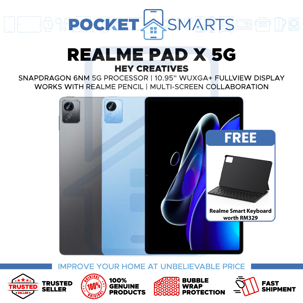 [Malaysia Set] Realme Pad X 5G (5G | 128GB ROM | 6GB RAM) | Realme ...