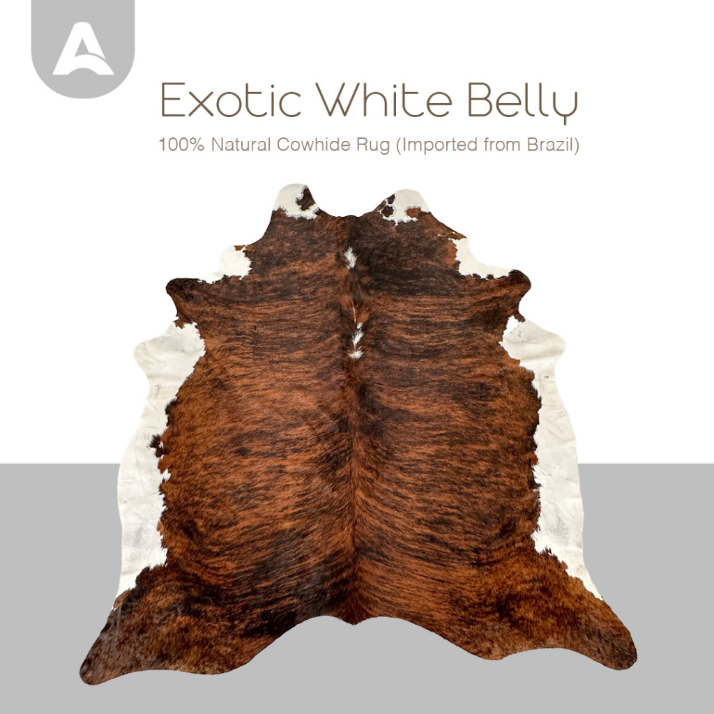Arturo - Exotic White Belly Cowhide Rug (Dark Brown) | Shopee Malaysia