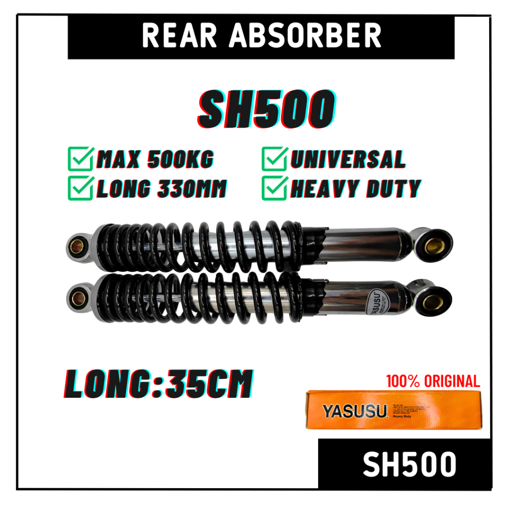 YASUSU REAR ABSORBER SH500 UNIVERSAL MAX 500KG LONG 330MM SHOCK ASORBER ...