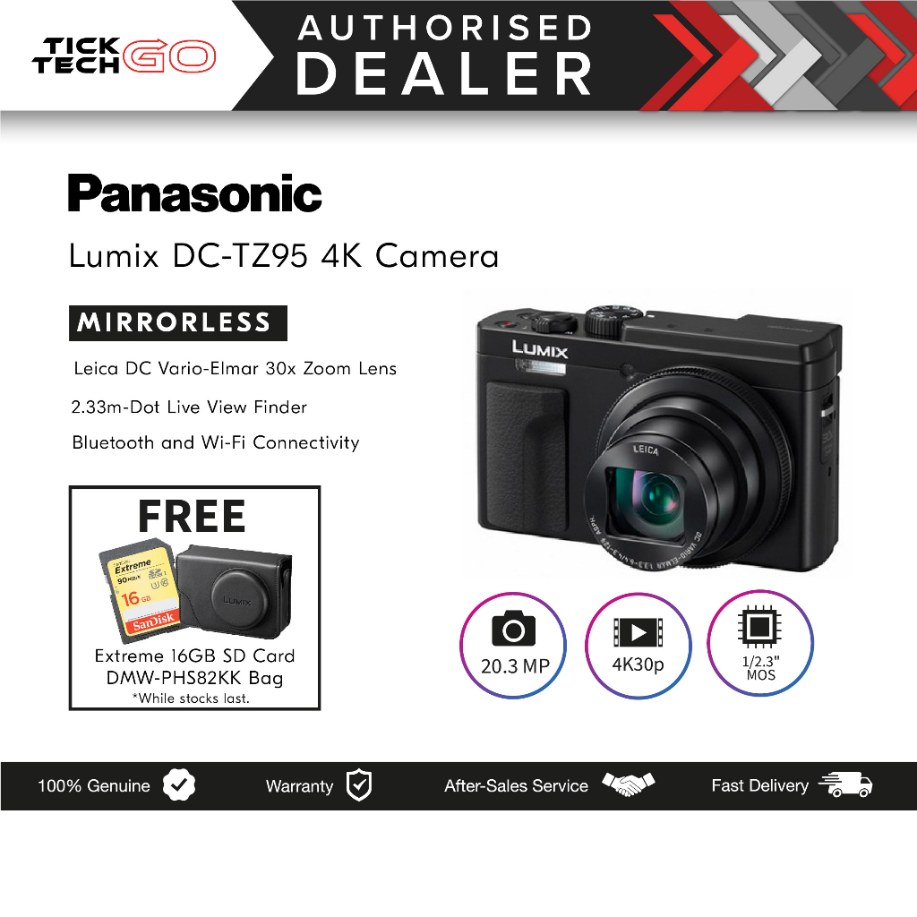 Panasonic Compact Lumix DC-TZ95 4K Camera (Black/Silver) | Shopee Malaysia