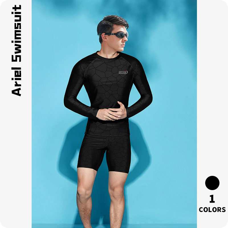 『Ariel』Ready stock Mens swimwear Swimsuit for men Long sleeved Two ...