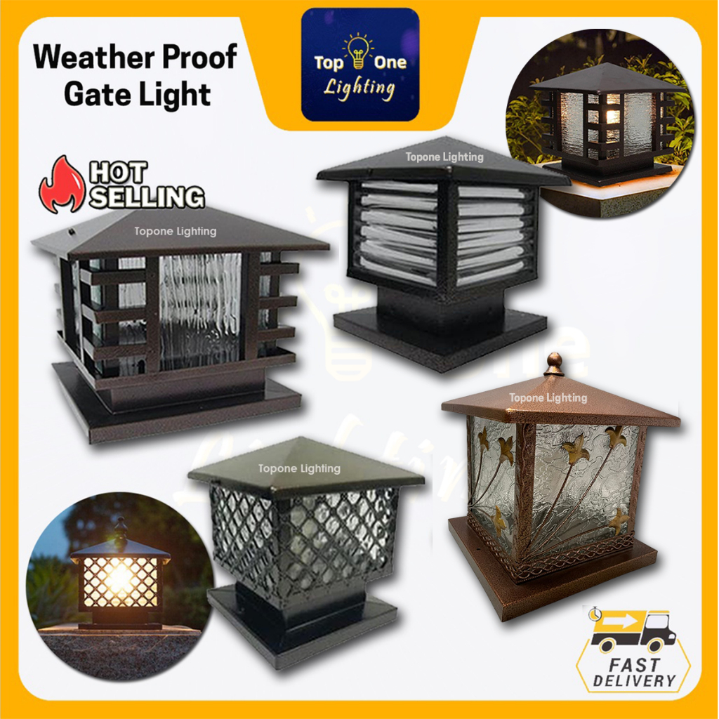 🔥HOT🔥Outdoor Gate Light Outdoor Gate Lamp Weather Proof Outdoor Pillar ...