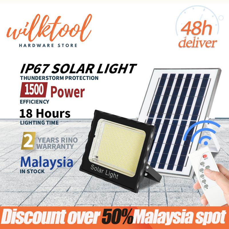 WilkTOOL' Solar Light Outdoor Lighting 1500W Solar Spotlight Lampu ...