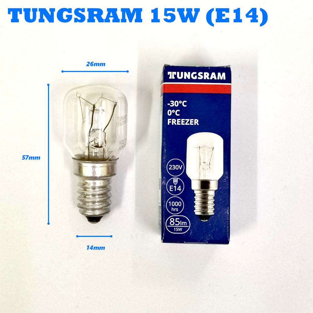 THL Tungsram E12 E14 E17 Bulb 15W Salt Lamp Screw Cap Refrigerator Light Mentol Peti Sejuk Lampu ...