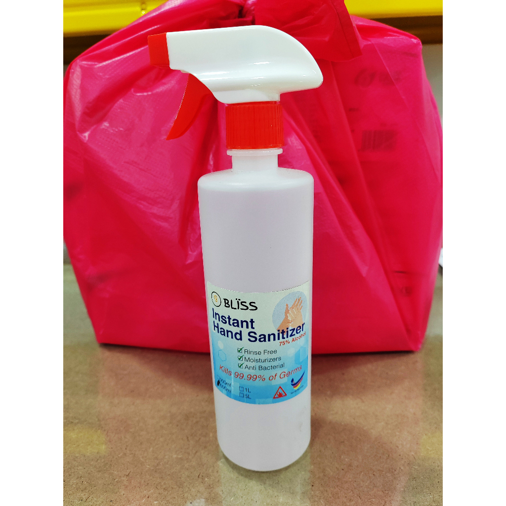 BLISS 500ml 75% Isopropyl Alcohol (IPA) Instant Hand Sanitizer 500毫升 75 ...