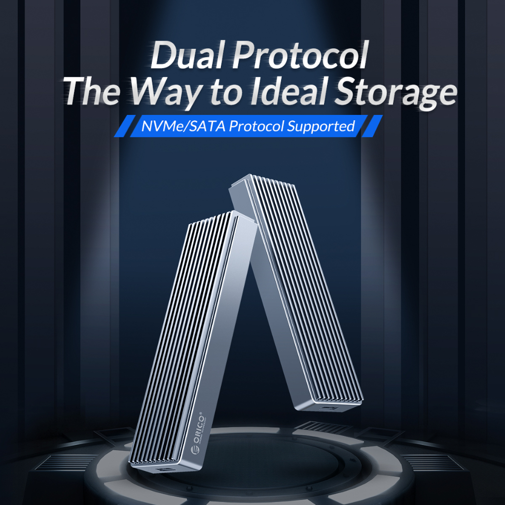 ORICO Dual Protocol M.2 SSD Case Support M2 NVME NGFF SATA SSD Disk For PCIE M Key B+M Key USB C ...
