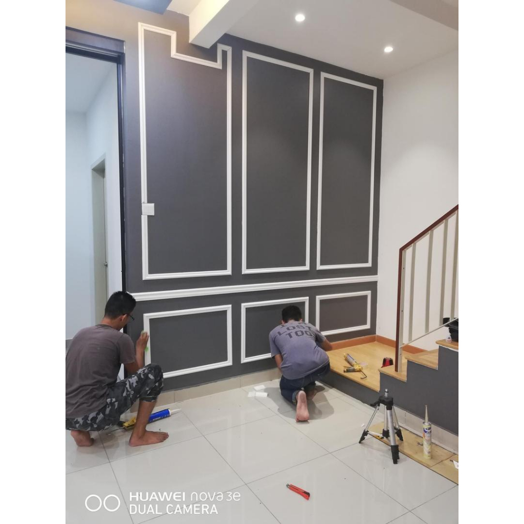 KOREA 8 Kaki Panjang DIY PVC WAINSCOTING Full Wall Wainscoting PVC DIY ...