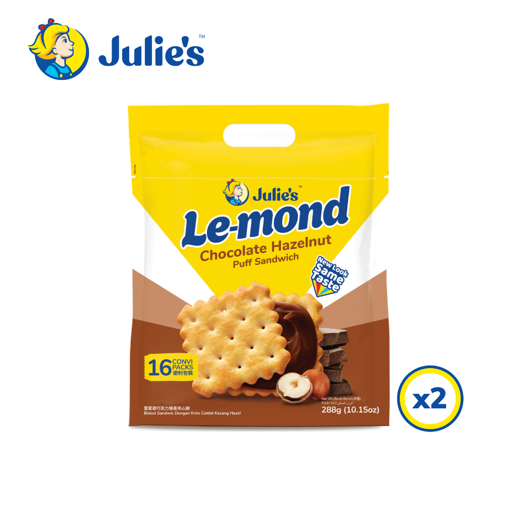 Julie's Le-mond Chocolate Hazelnut Puff Sandwich (288g x 2 Packs) | Shopee Malaysia