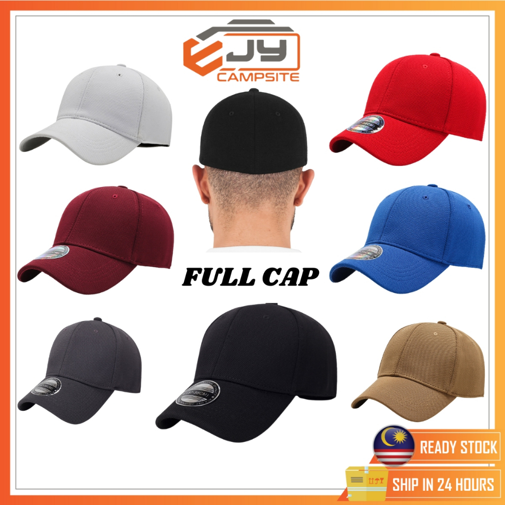 Full Cap SPANDEX Solid Color Trucker Baseball Cap Plain Color Full Fitted Close Cap Men Woman ...