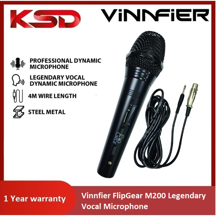 Vinnfier FlipGear M200 Wired Dynamic Microphone with 4M Wire 6.35mm ...