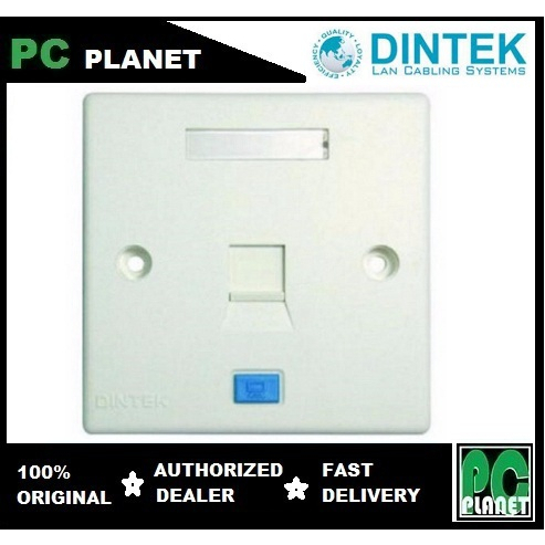 Dintek 1 Port Faceplate with Shutter (For Keystone Jack) | Shopee Malaysia