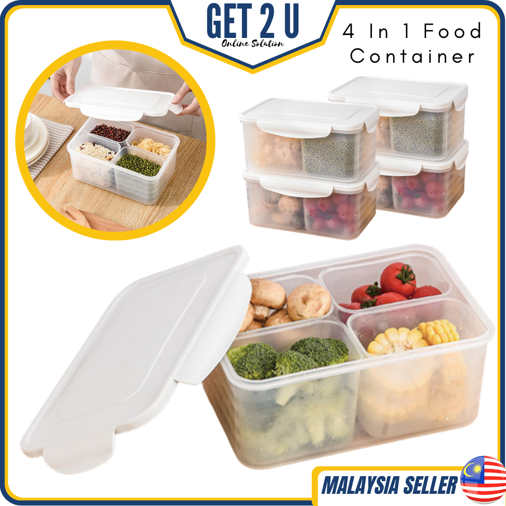 Bekas Tapau Makanan Food Container 4 In 1 Kitchen Refrigerator Food ...