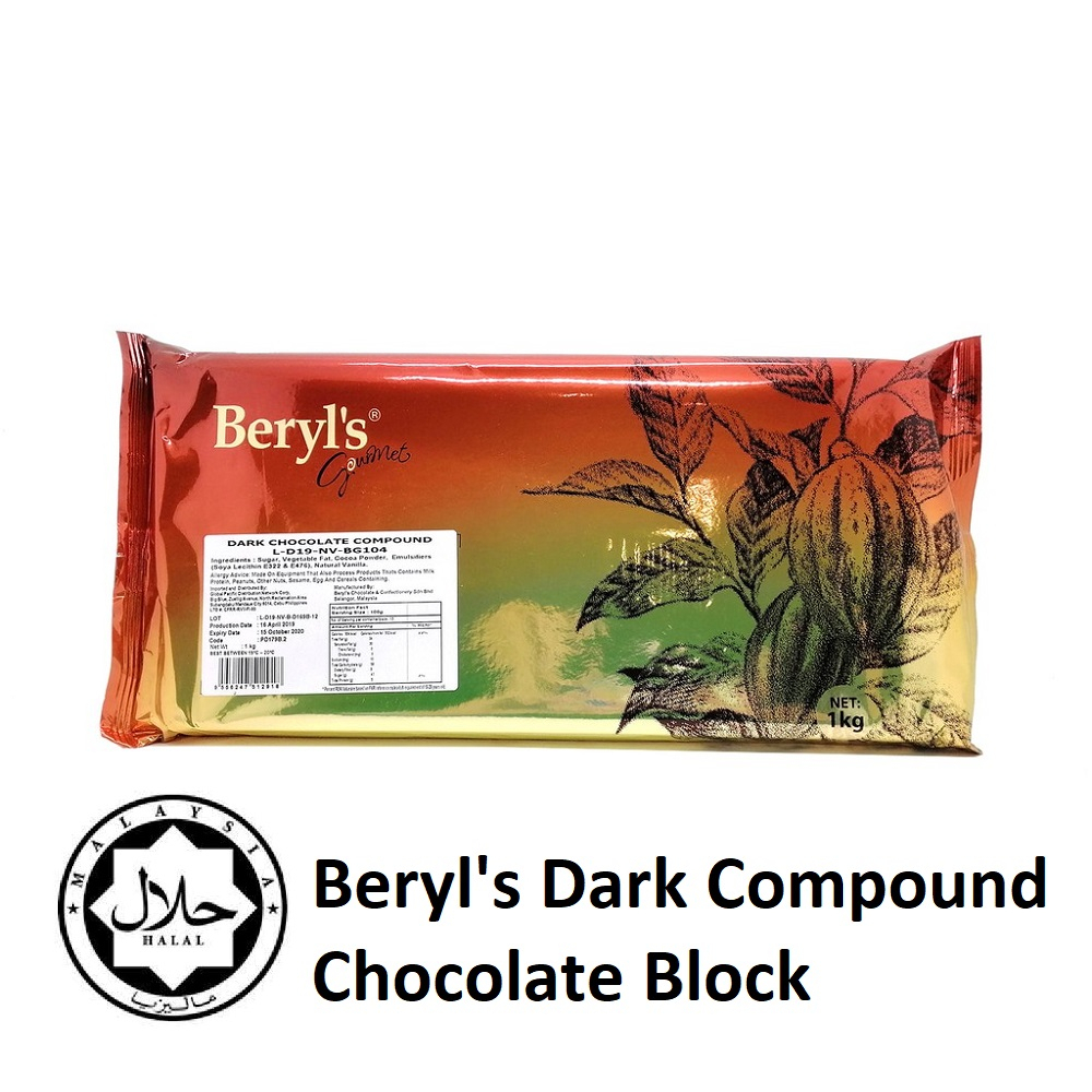 BERYL'S Dark / Milk / White Compound Chocolate Block Halal | Shopee ...