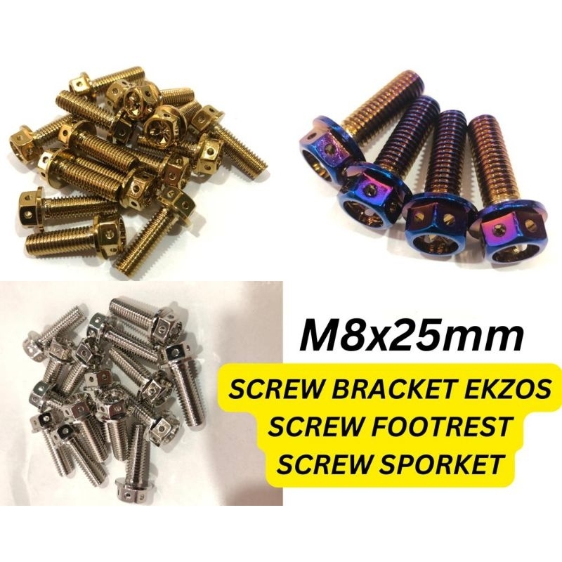 (1pcs)M8x25mm Heavyduty SCREW HUB SPROKET/SCREW FOOTREST/SCREW BRACKET ...