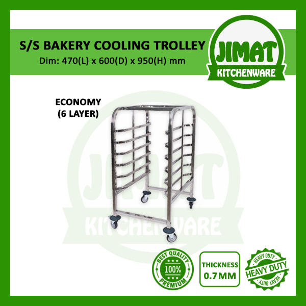 Stainless Steel Cooling Rack / Bakery Trolley / Troli Bakeri - 6 TIER ...