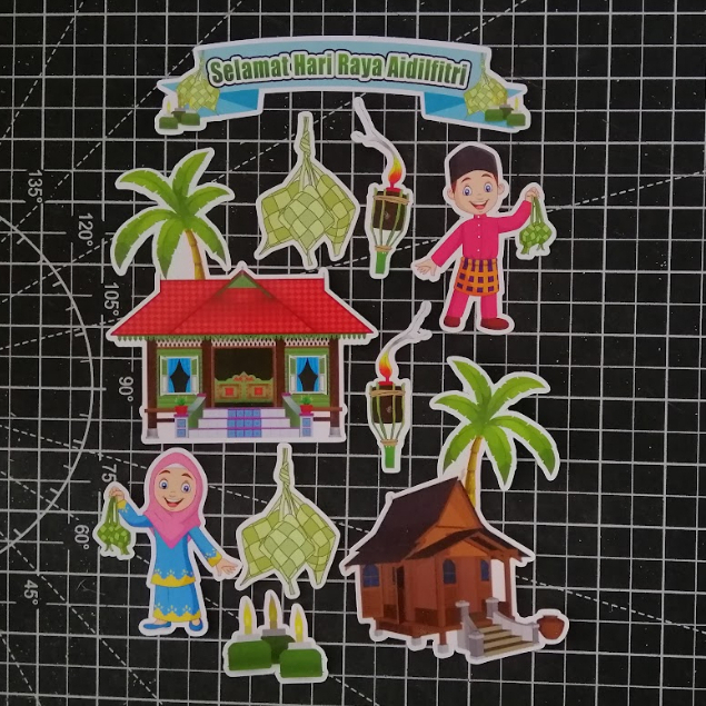 [CUSTOM NAME] Happy Birthday Cake Topper Hari Raya Aidilfitri ...