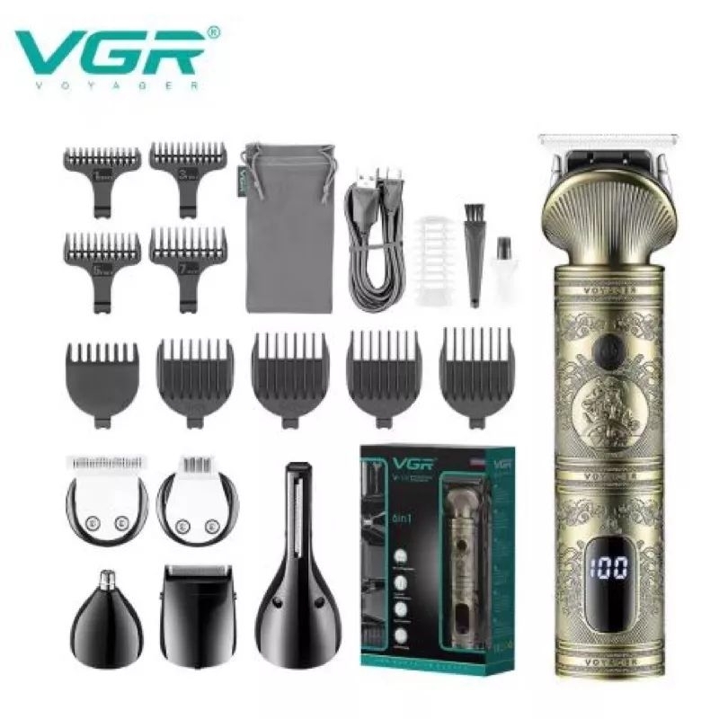 VGR-V 106 PROFESSIONAL HAIR CLIPPER hair cut machine nose trim 6 in 1 usb charger. | Shopee Malaysia