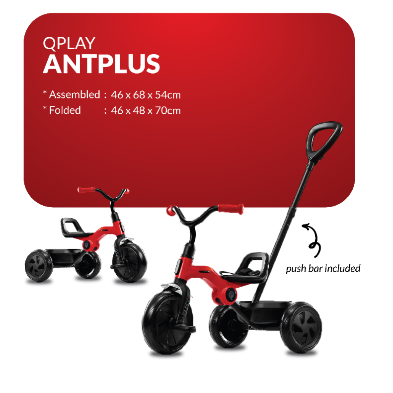 QPLAY Ant Plus Premium Compact Foldable Children Kids Trike Ride On ...