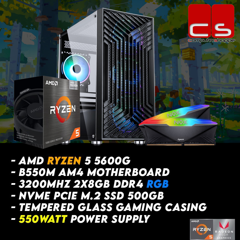 Gaming PC Package With RYZEN 5 5600G (16GB DDR4 / 500GB M.2 SSD ...
